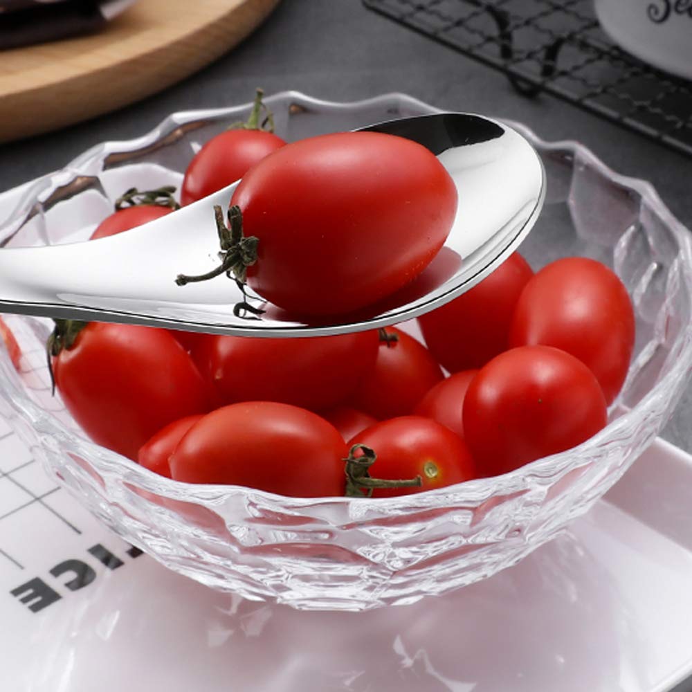 ERCRYSTO Stainless Steel Spoon, Soup Spoon, Coffee Spoon, Desert Spoon, etc. Light Weight and Small Size Especially Suitable for Toddlers, Children, Espresso etc. Set of 4