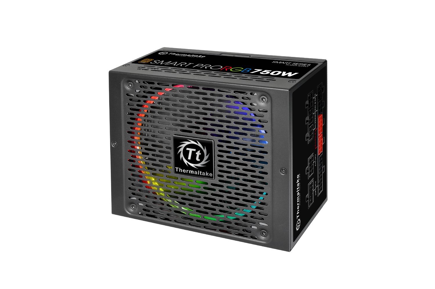 Thermaltake Smart Pro RGB 750W 80+ Bronze Smart Zero 256-Color RGB Fan Fully Modular ATX 12V 2.4/EPS 12V 2.92 Power Supply 7 YR Warranty PS-SPR-0750FPCBUS-R