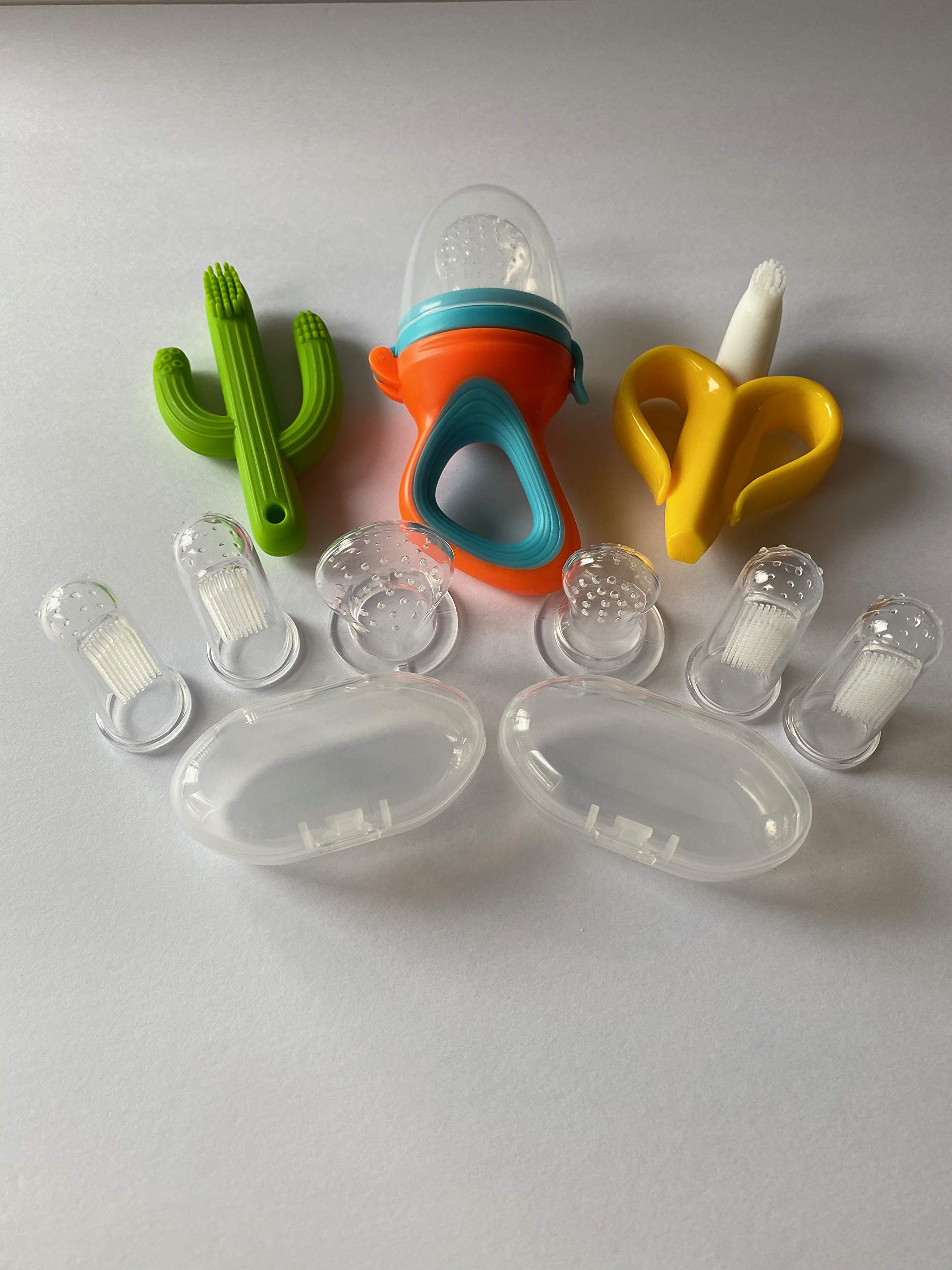 Baby Babylon 7 Piece Ultimate Teething Set - Silicone Teether Toys - Baby Teething Relief Toys and Toothbrush Trainer Bundle - Baby Teething Gift Set