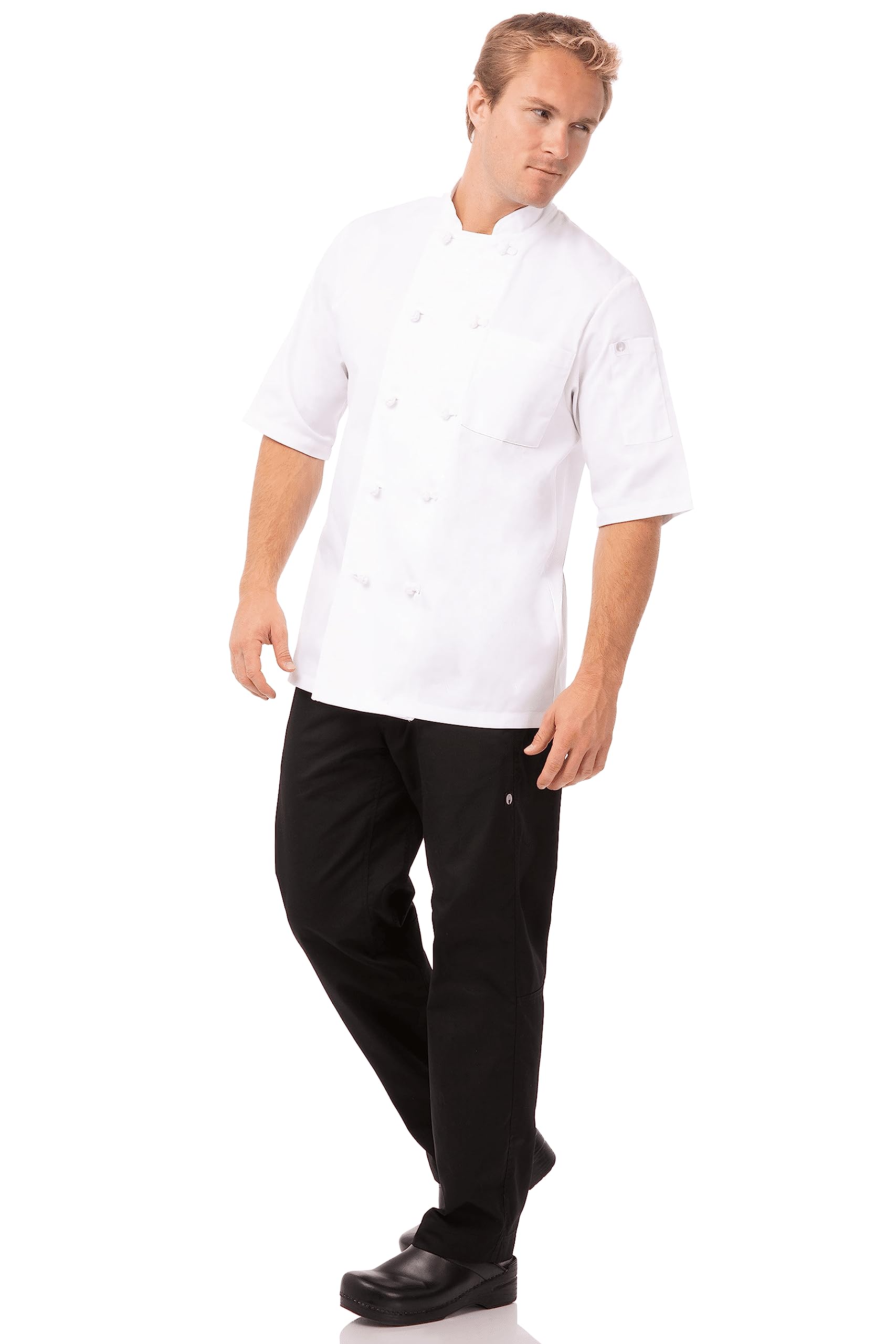 Chef Works Men's Tivoli Chef Coat, White, Small