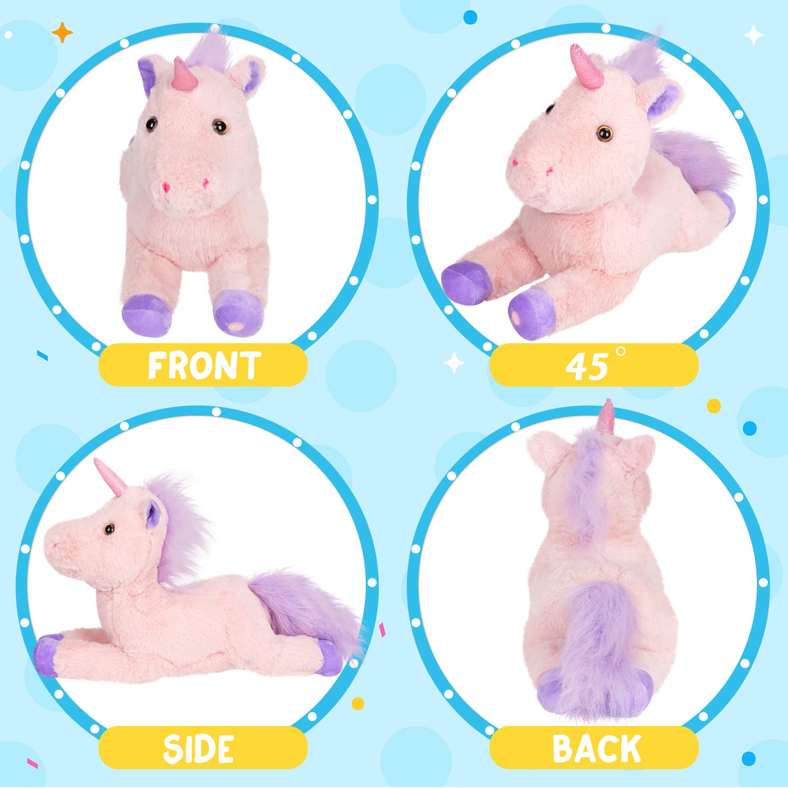 Houswbaby 19'' Light Up Unicorn LED Stuffed Animal Glow at Night Soft Plush Toy Birthday Gift for Kids Girls, Pink