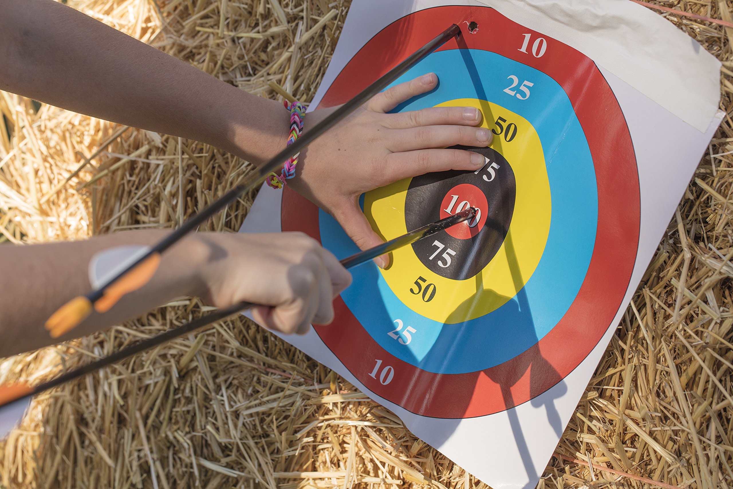 Bear Archery Youth Safety Glass Arrows, Durable & Splinter-Free Fiberglass Arrows, Nocks and Points Included, 26" Length