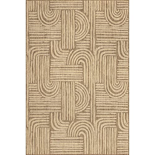 nuLOOM Lynne Abstract Maze Indoor/Outdoor Area Rug, 8' x 10', Beige