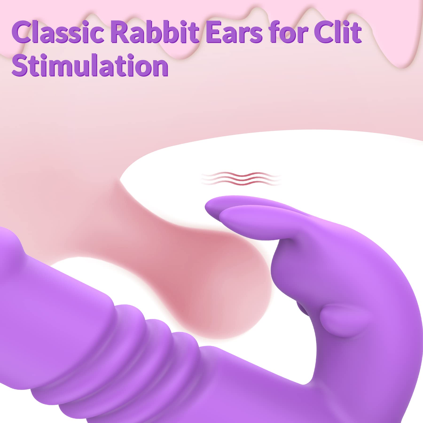 Beaded Thrusting Rabbit Vibrator - BOMBEX William, 9.8" Triple Action G Spot Vibrator with Independent Clitoral Stimulator, 10 Patterns, Waterproof & Rechargeable Sex Toys for Women, Rose