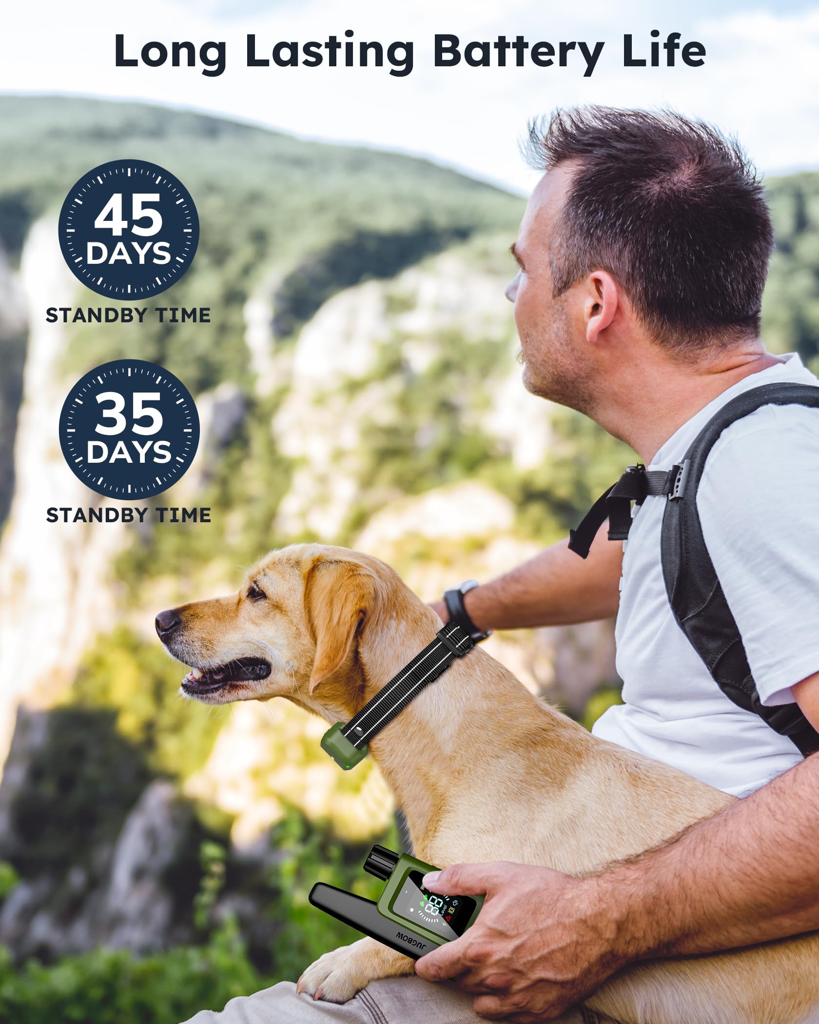 Jugbow Dog Shock Collar 2 Dogs (10-120Lbs) - 3300FT Dog Training Collar with Remote IPX7 Waterproof Electric Collar with 4 Training Modes, Security Lock, Rechargeable e-Collar for All Breeds, Sizes