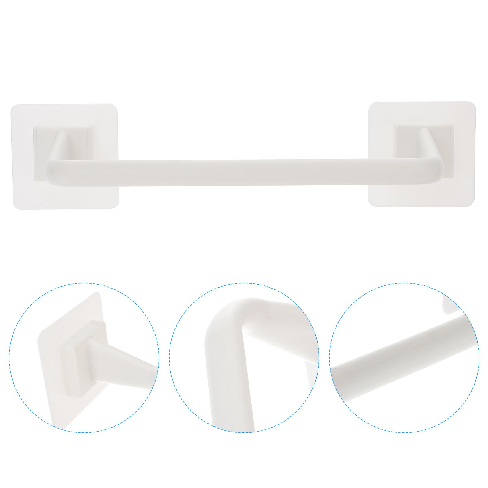 DOITOOL White Towel Rack Bathroom Hand Towel Holder No Drill Single Towel Rod Hand Towel Holder Adhesive Bathroom Towel Hanger for Hotel Home, 34cm