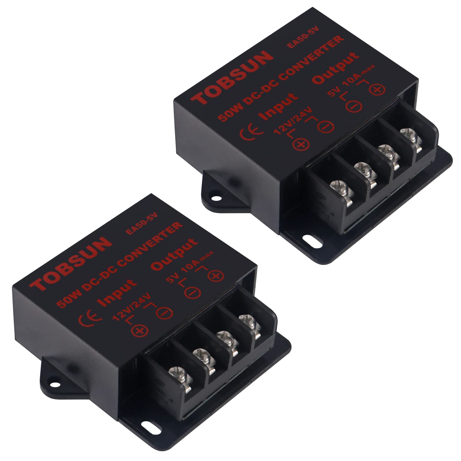 DWEII 2-Pack 12V to 5V Converter, DC 12V 24V to 5V 10A Step Down Converter Adapter DC Voltage Reducer Regulator Power Supplies Transformer Module