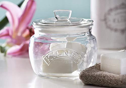 Kilner Glassware Universal Storage Jar, Durable Multi-Purpose Glass Container with Airtight Push-top Lid, 135-Fluid Ounces