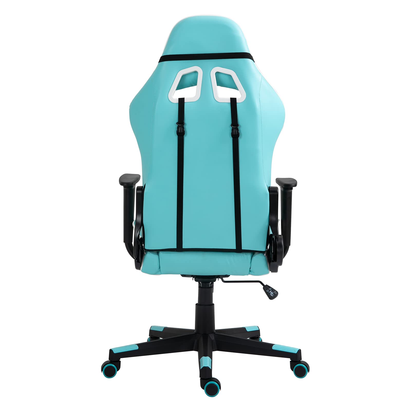 Modern-Depo High-Back Swivel Gaming Chair Recliner with Lumbar Support and Headrest, Height Adjustable Ergonomic Office Desk Chair, Blue White