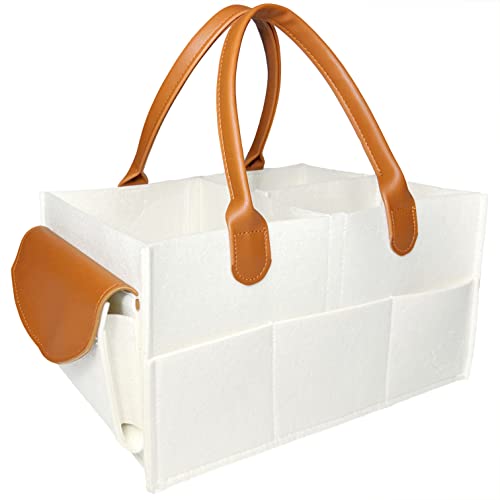 kilomon Baby Diaper Caddy Organizer - Diaper Organizer Caddy for Car and Nursery Storage Bin, Diaper Organizer for Changing Table Diaper Caddy for Baby Girl boy with Handle