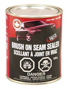 Dominion Sure Seal Brush-On Seam Sealer - Waterproof Sealant Caulk for Automotive & Fabric Repairs - High Temp Silicone, Bondo Body Filler, Seam Sealer, Black Silicone