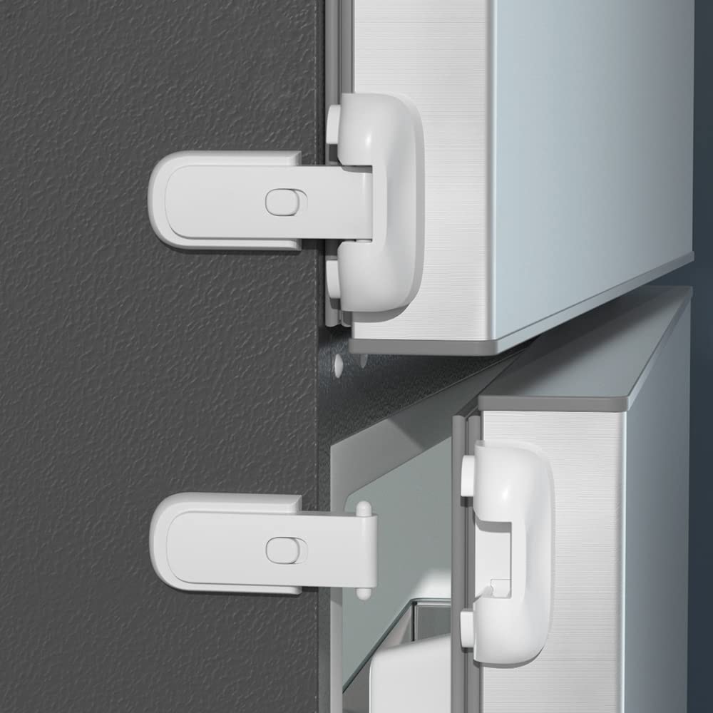 BABY DROM Refrigerator Lock, Ideal for Child Proof Fridge Lock and Freezer Door Lock, Easy to Install and Use Fridge Locks for Kids no Tools Need or Drill