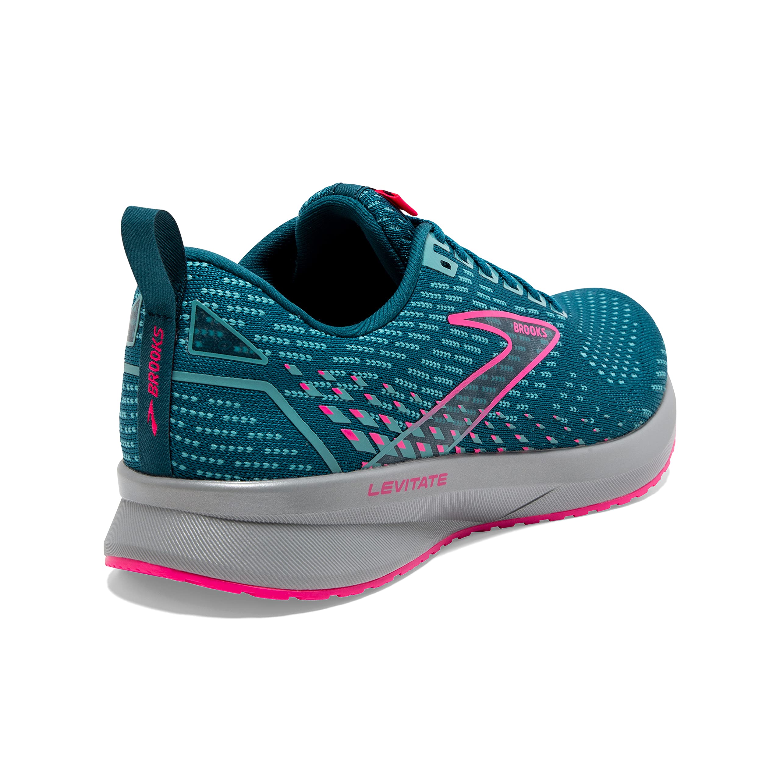 Brooks Women's Levitate 5 Neutral Running Shoe - Blue/Porcelain/Pink - 8.5 Medium