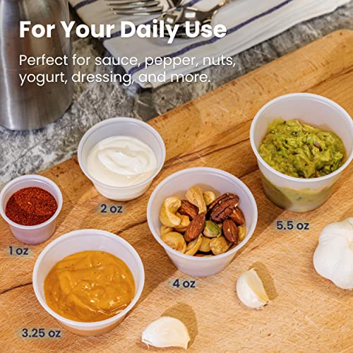 Fit Meal Prep [250 Pack] 2 oz BPA Free Plastic Portion Cup - Disposable Jello Shots Sauce Condiment Souffle Dressing Mini Containers, Cups No Lids