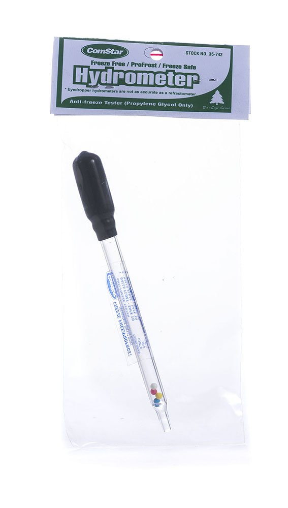 ComStar Freeze Free, Profrost & Frost Free Hydrometers, Anti-Freeze Tester for Propylene Glycol, Made in USA, Dropper, 2 Ounces (35-742)