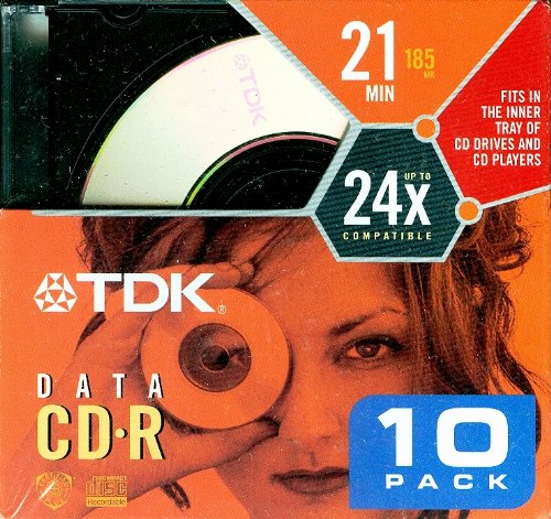 Pocket CD-R Discs, 185mb/21min, 24x, Slim Cases, 10 per pack
