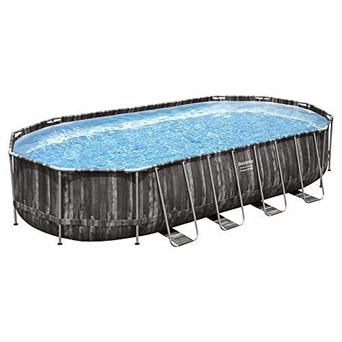 Bestway Power Steel 22β x 12β x 48ββ Above Ground Oval Pool Set w/Ladder, Cover, Filter Pump, Replacement Cartridge, Repair Patch
