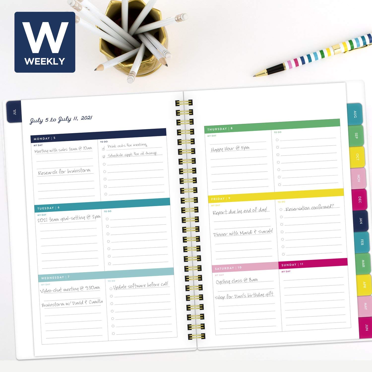 AT-A-GLANCE Academic Planner 2021-2022, Simplified by Emily Ley for AT-A-GLANCE Weekly & Monthly Planner, 5-1/2" x 8-1/2", Small, Customizable, for School, Teacher, Student, Dogwood (EL61-201A)