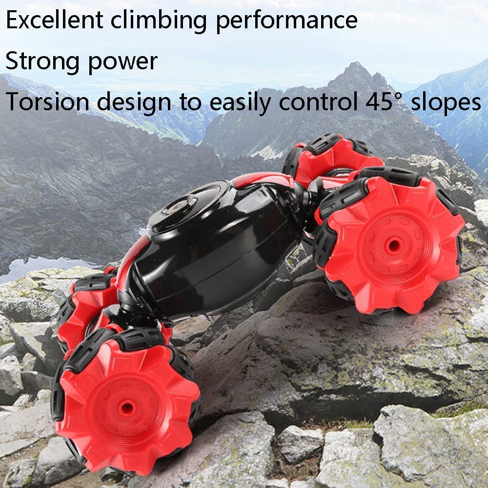RC Stunt Car, Twisted Car Deformable All-Terrain Off Road Car 360° Flips Double Sided Rotating Race Car with Gesture Sensor Watch Lights for Kids E92