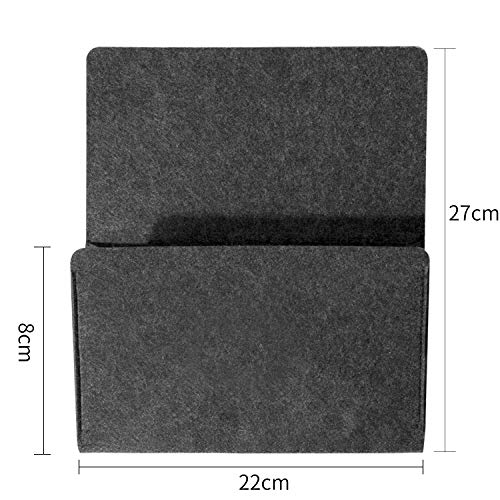 Fashion·LIFE Bedside Pocket Bedside Caddy Hanging Storage Bag Armrest Organizer Chair, Desk Sofa Slipcovers, TV Remote Controller Holder Table Cabinet Pouch,No Hole Grey