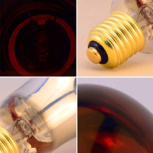 BONGBADA Heat Lamp Bulb R40 250 Watt 2 Pack Painted Red Infrared Glass Lamp Bulb for Food Service, Brooder Bulb, Chicks, Pet, Bathroom (Red Painted-1.0 Version, R40/250W)