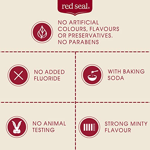 Red Seal Baking Soda Toothpaste β Neutralizes Plaque Acids, Nourishes, Protects Teeth & Gum Health Naturally & Cleans for Visibly Brighter Smile 3.5oz