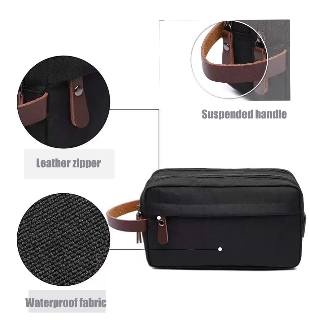 BXNSEN Toiletry Bag for Men, Large capacity waterproof Nylon Travel Toiletry Bag Dopp Kit (black)
