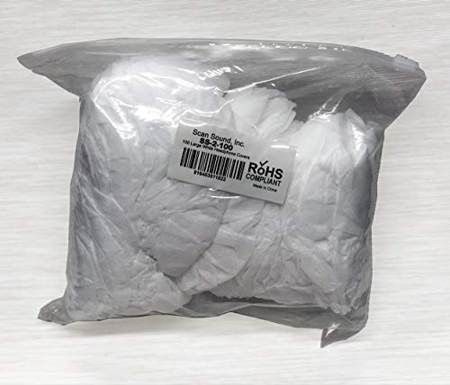 Large Stretchable Headphone Covers - White - Bag of 100 - fits Earmuff-Style Headphones