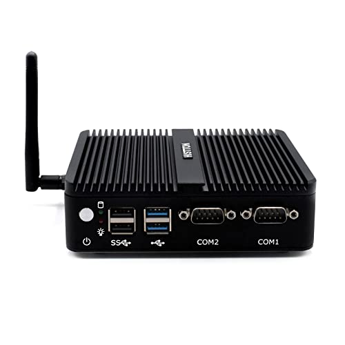 HISTTON Mini PC Fanless Mini Desktop PC Celeron J4125 DDR4 4GB RAM, 32GB SSD, Mini Desktop Computer, Dual LAN, BT4.0, Mini Desktop PC with HDMI/VGA Port,Fanless Mini PC Windows 10 Pro Industrial PC