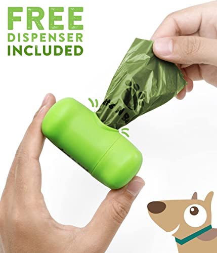 Pets N Bags Dog Poop Bags, Dog Waste Bags, Biodegradable Unscented Refill Rolls, Includes Dispenser