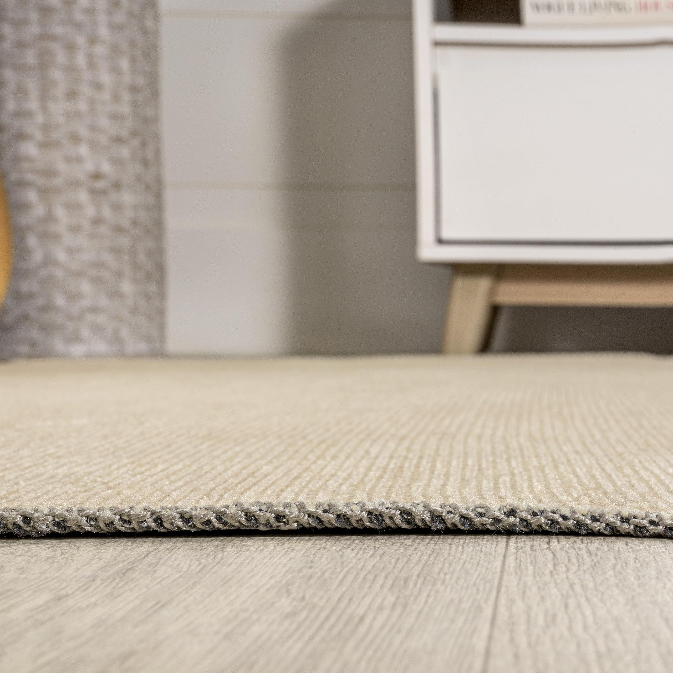 JONATHAN Y WSH113C-28 Cirkel Minimalist Geometric Dot Machine-Washable Indoor Runner-Rug, Scandinavian, Modern, Bohemian Easy-Cleaning,Bedroom,Kitchen,Living Room,Non Shedding, Cream/Green, 2 X 8