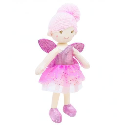 June Garden 12" Enchanted Garden Fairy Doll Elida - Plush Stuffed Soft Doll Girl Gift - Pink Outfit and Wings