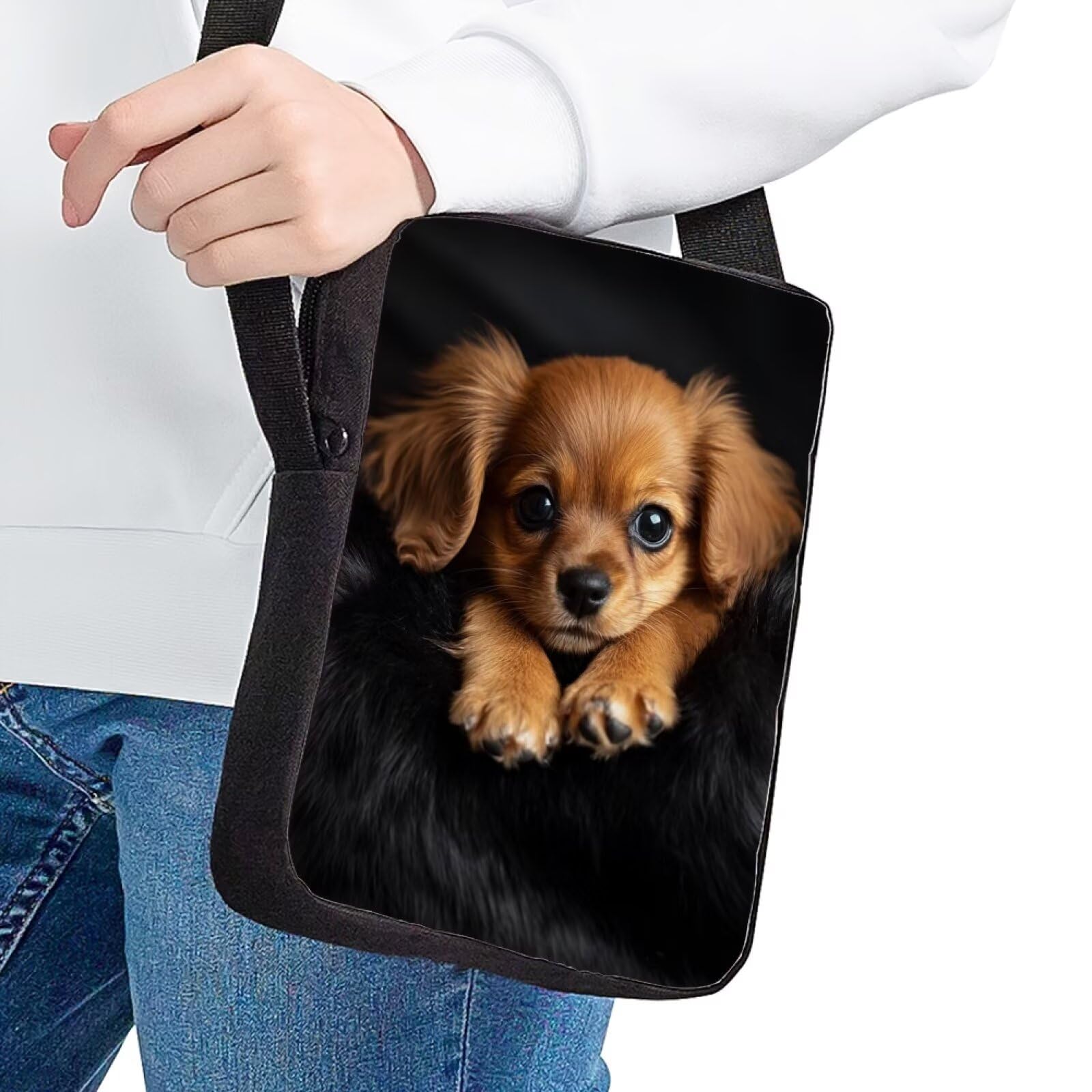 HUGS IDEA Custom Small Crossbody Mini Handbag Shoulder Bags Coin Cell Phone Pouch Purse Wallet Gift
