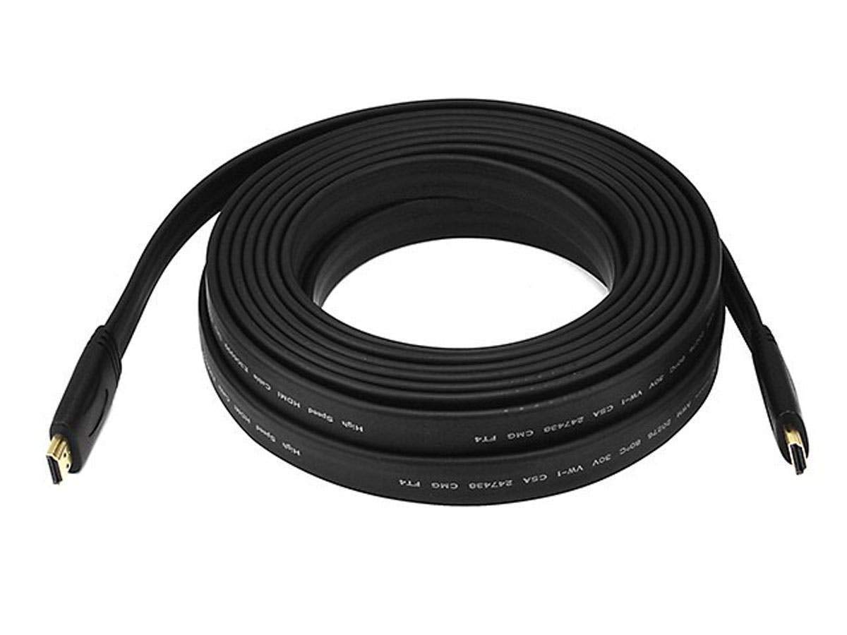 Monoprice Commercial Series Flat High Speed HDMI Cable, 4K @ 24Hz, 10.2Gbps, 24AWG, CL2, 3ft, Black