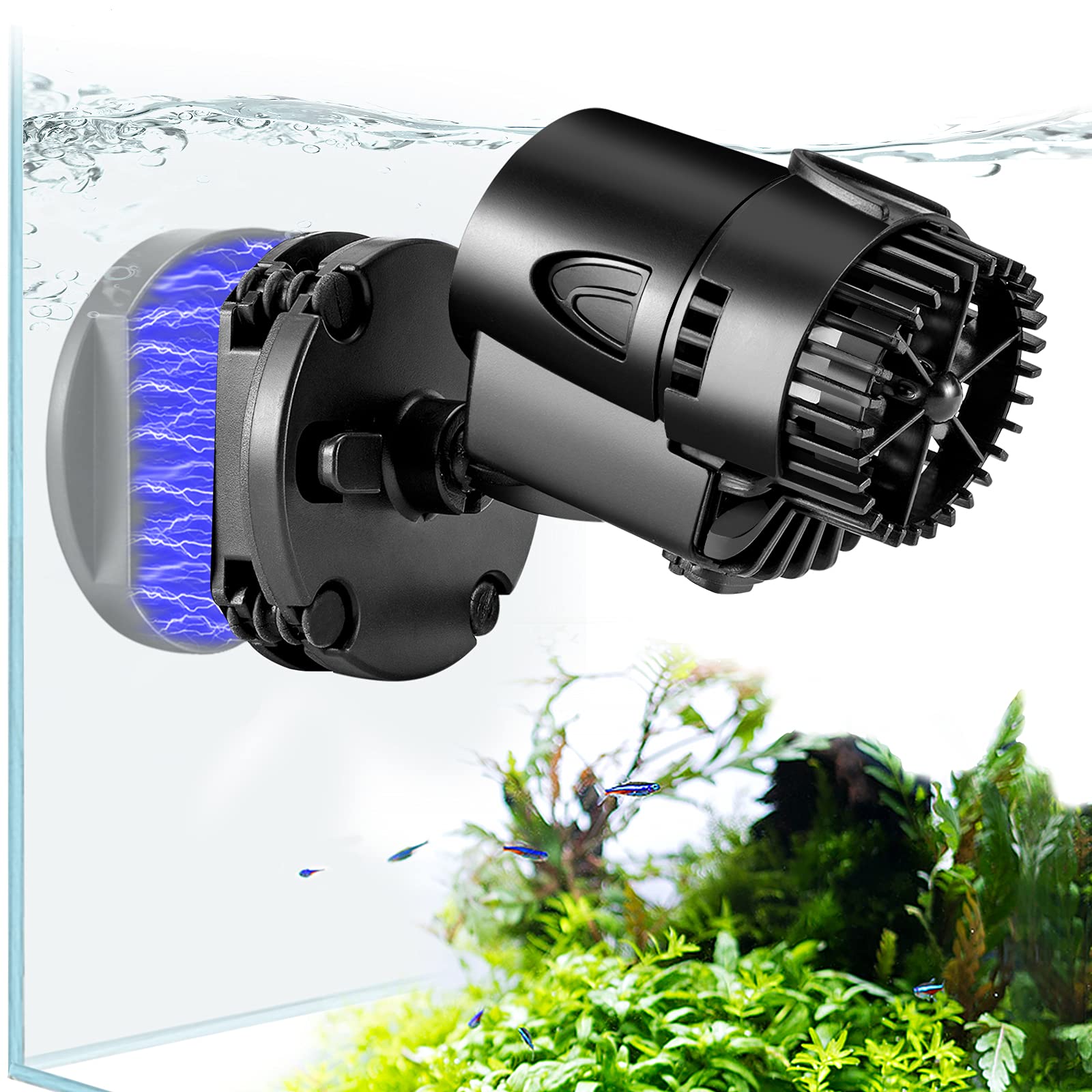 AQQA Wave Maker Pump, 530GPH Aquarium Circulation Pump 360 Degree Rotatable Submersible Powerhead Pump with Magnet Suction Base for Marine and Freshwater Aquariums(3W)