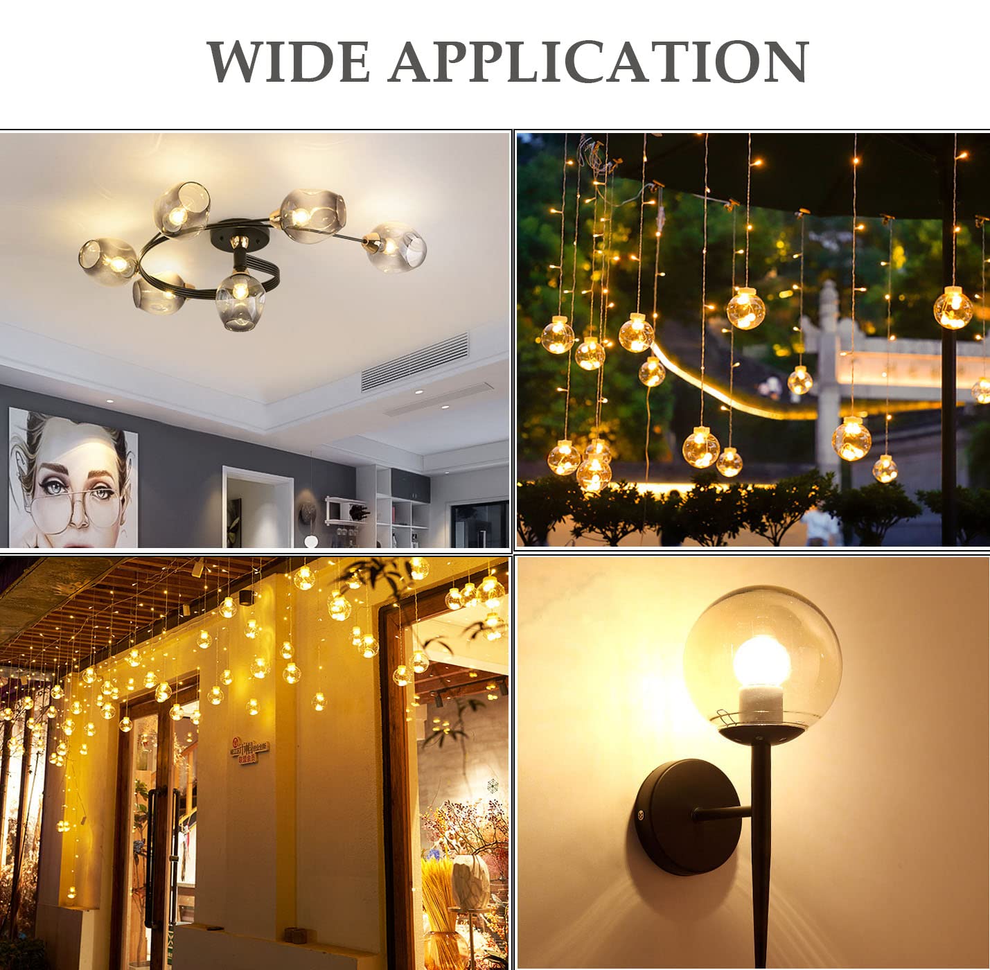 Greeogin Dimmable E26 LED Edison Bulb, g16.5 led Candelabra Bulb 4W Equal to 40W Natural White 4000K,for Pendant Fixtures,Chandeliers,Vanity Bulbs 5 Pack