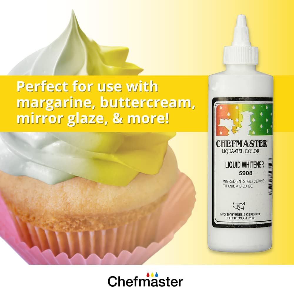 Chefmaster Liquid Whitener Food Color, 16-Ounce, White