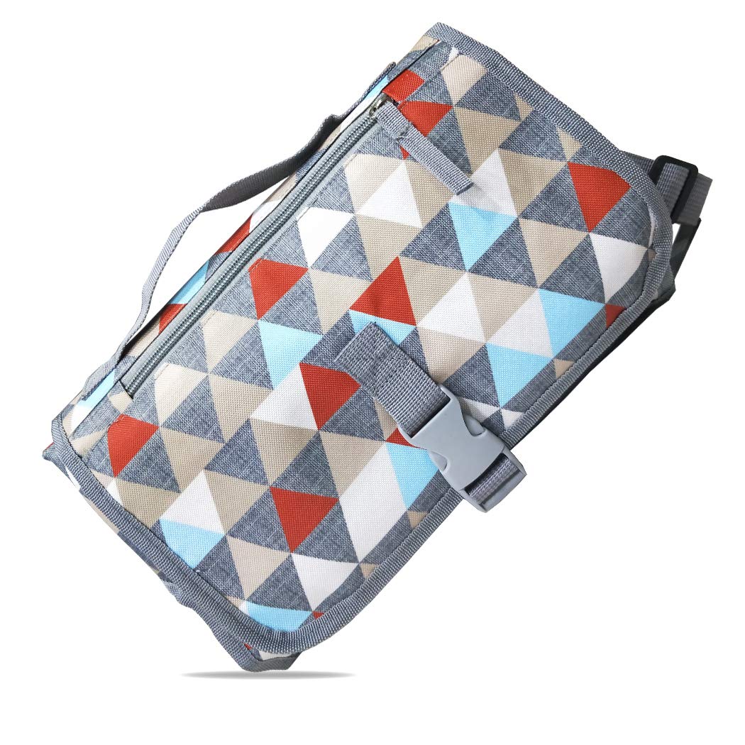 Baby Changing Pad Portable Diaper Changing Pad Wipeable Travel Changing Station (Triangle Pattern)