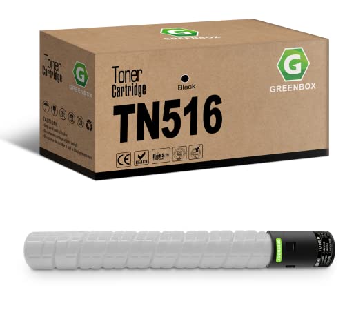 GREENBOX Remanufactured TN516 TN324 TN326 TN512 TN513 TN514 TN515 A9E8130 Toner Cartridge Replacement for Konica TN516 TN324 Minolta Bizhub C458 C558 C658 Printer (28,000 Pages, 1 Black)