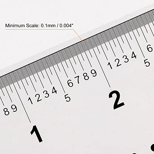 HARFINGTON 2pcs Film Flexible Ruler 4 Inch 0.1mm Scale PET Plastic Folding Straight Ruler Calibration Soft Ruler Measuring Tool for Factory, Transparent