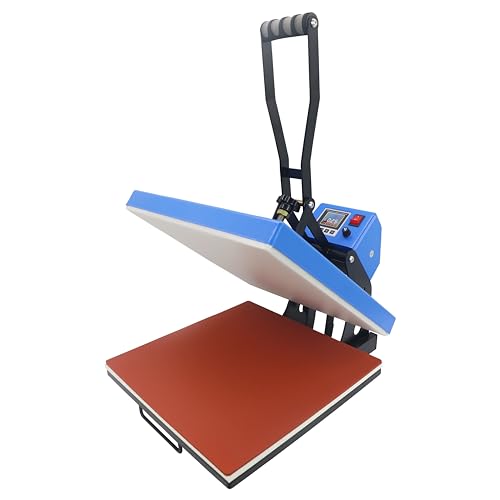 Industrial-Quality 15" x 15" Color LED Digital Sublimation Transfer Machine T-Shirt Heat Press Machine, 15" x 15", Blue