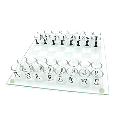 Nirelief Chess Set for Adults, Chess Board, Chess Sets Glass Chess Set Chess and Wine Cup Game Shot Drinking Glass Chess Set for Adult