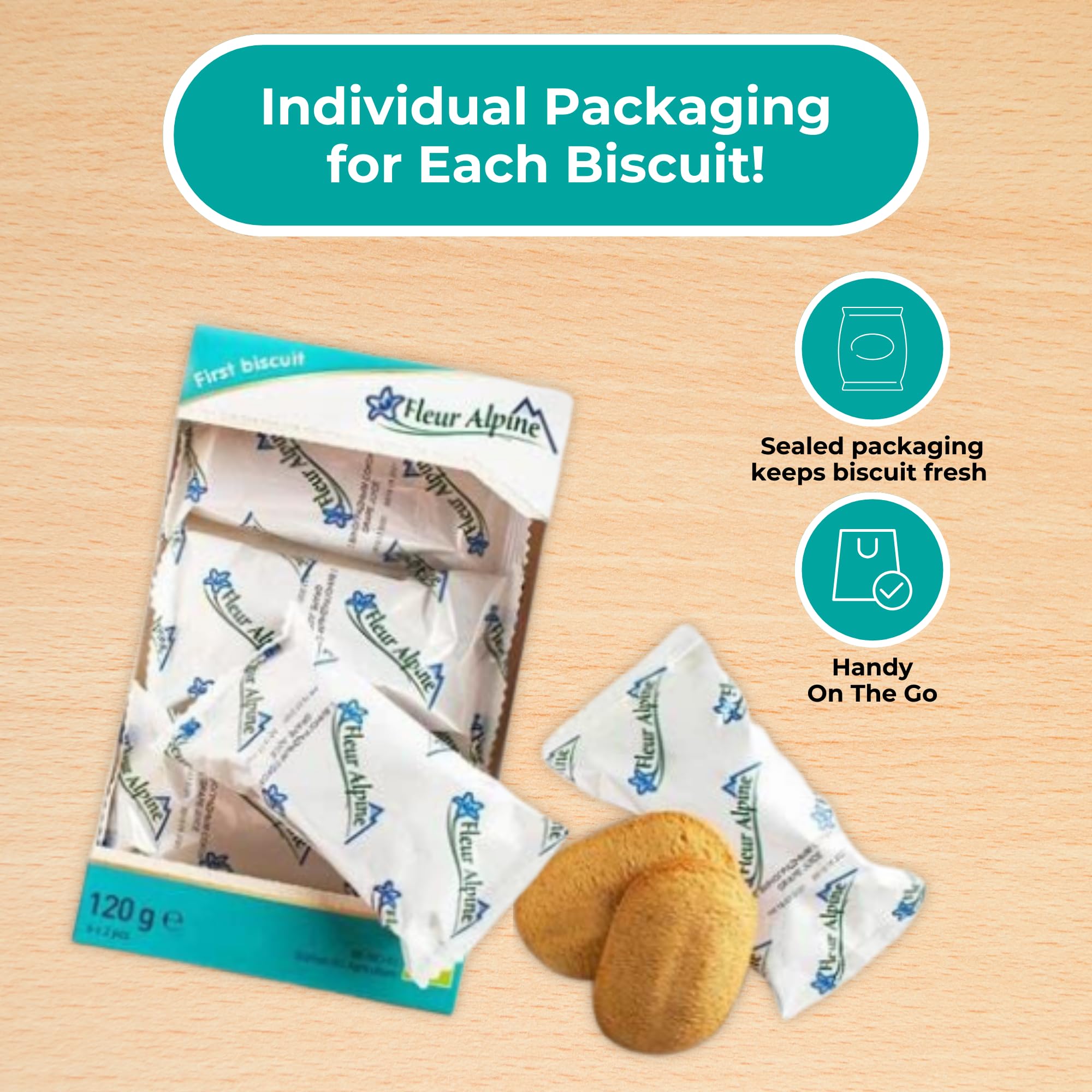 Baby Cookies with Juice, No additives, Non GMO, 6+ months TWO PACK by Fleur Alpine 10.6 total (5.3oz each), plus MODOVIK Shopping List Bundle (BABY BISCUIT MULTIPACK)