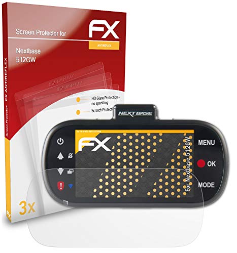 atFoliX Screen Protector compatible with Nextbase 512GW Screen Protection Film, anti-reflective and shock-absorbing FX Protector Film (3X)