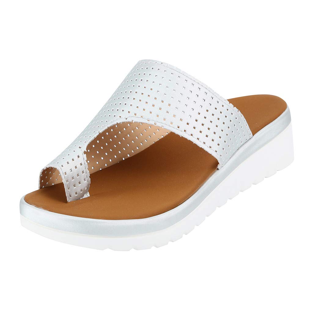 HunYUN 2019 New Women Thick Bottomed Sandal Shoes Wedge Heel Sandals Clip Toe Summer Beach Shoes