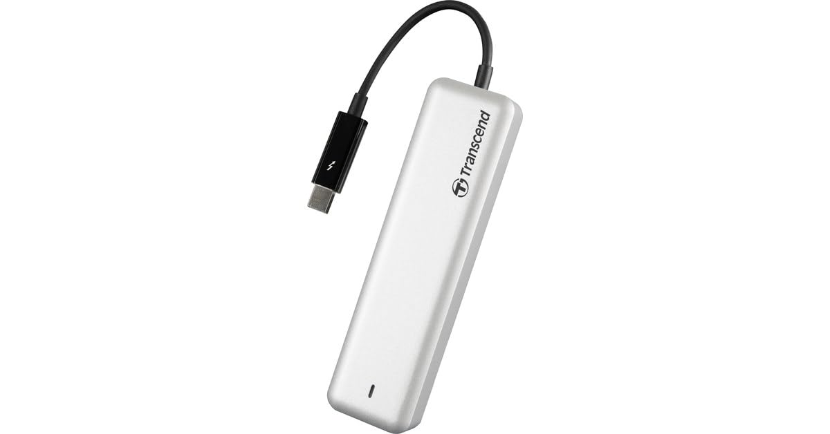 Transcend 960GB JetDrive 825 Thunderbolt Ahci PCIe Portable SSD Solid State Drive TS960GJDM825, Black