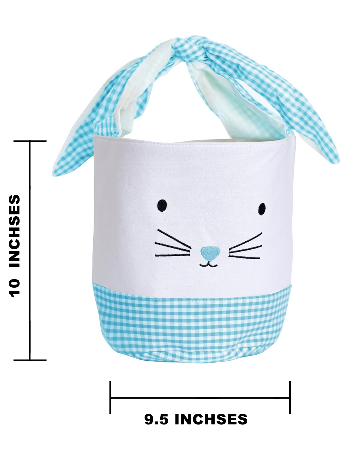 Easter Bunny Basket Egg Bags for Kids,Canvas Cotton Personalized Candy Egg Basket Rabbit Print Buckets Gifts Bags for Easter