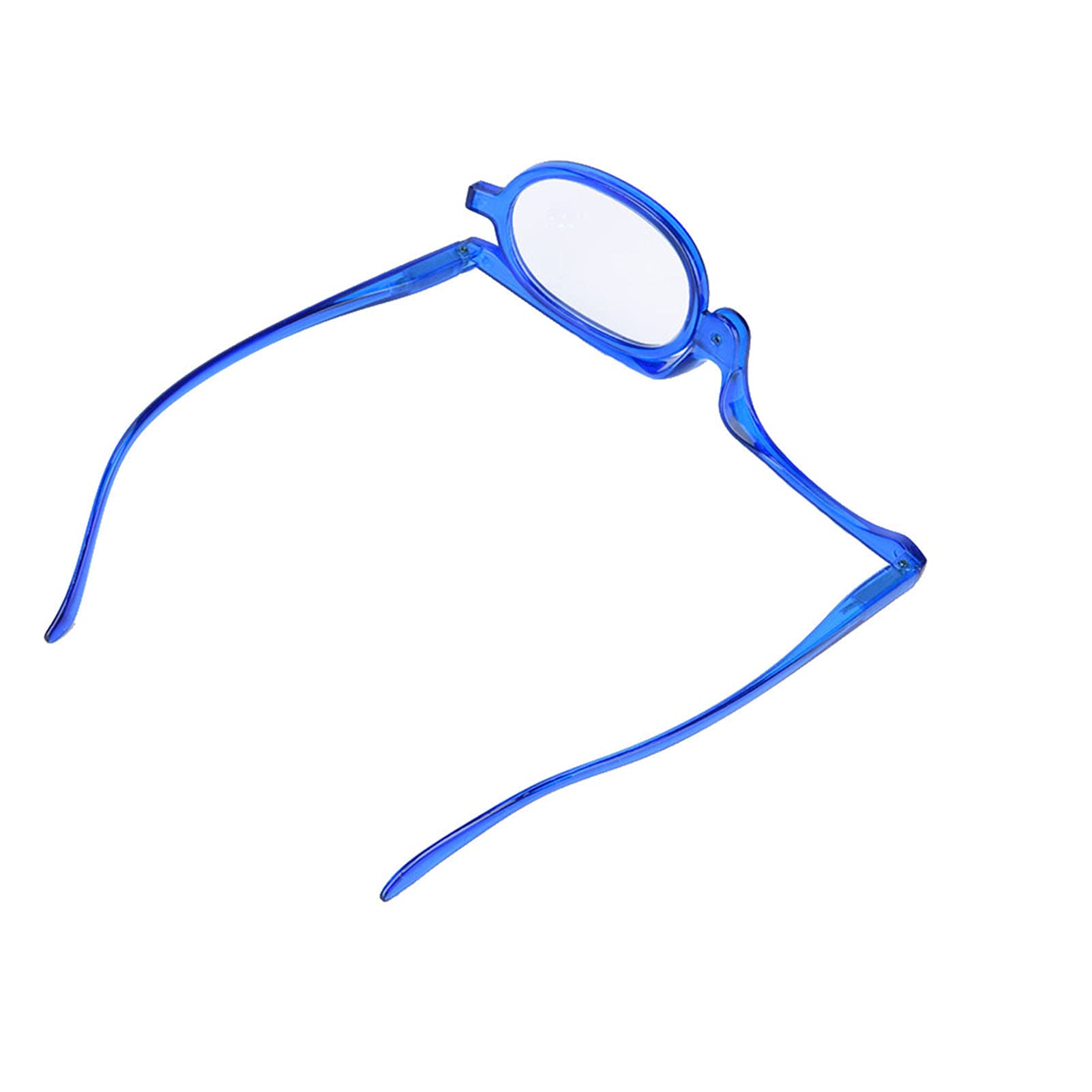 Brrnoo Eye Makeup Glasses, Make Up Makeup Glasses with Foldable, Magnify Eye Makeup Glasses Single Lens Rotating Glasses Women's Makeup Essential Tool(250 + blue)