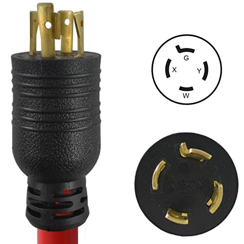 Conntek 1.5-Feet, 20-Amp L14-20P 125/250-Volt to (4) 15/20-Amp Female Connector, 4 Prong Generator Locking Extension Cord