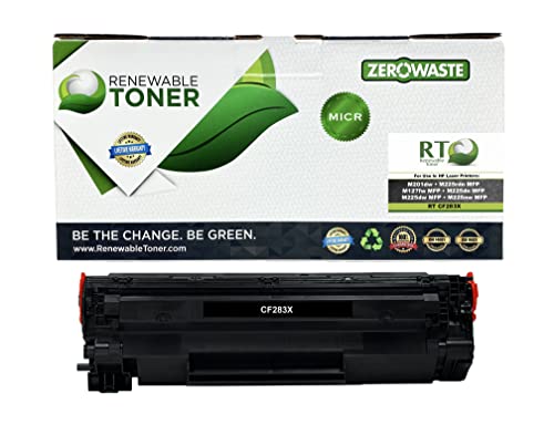 Renewable Toner Compatible MICR Toner Cartridge High Yield Replacement for HP 83X CF283X for M125 M127 M201DW M225